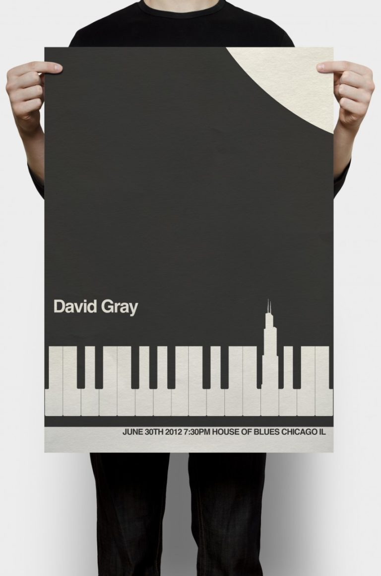 David Gray gig poster - Hunter Langston Design